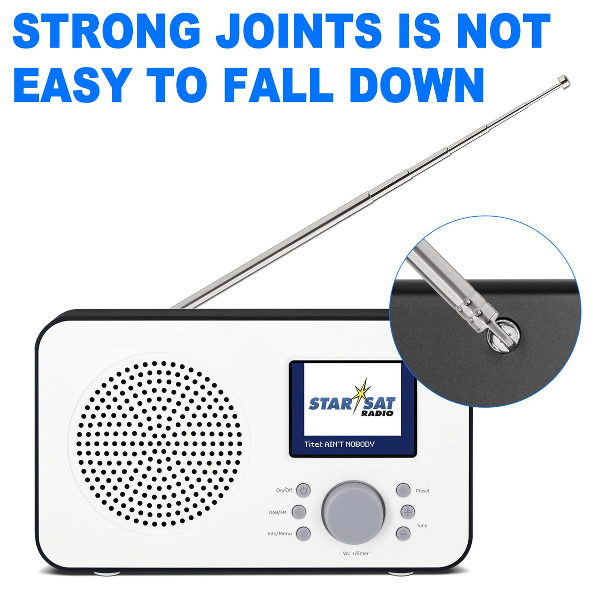 Bingfu 6 Sections Telescopic 65cm AM FM Antenna Portable Radio Antenna ...